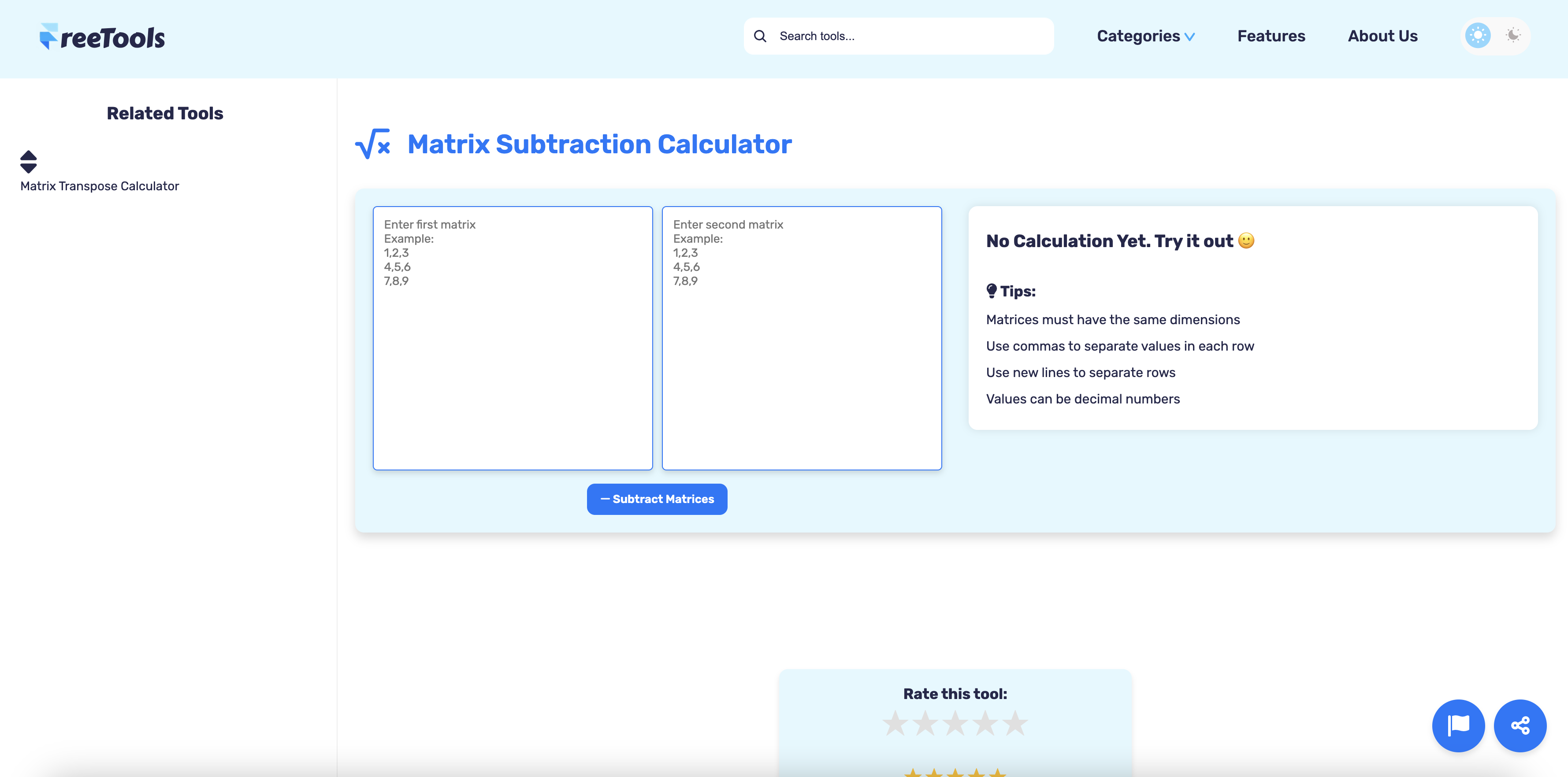 Matrix Subtraction Calculator | FreeTools.org