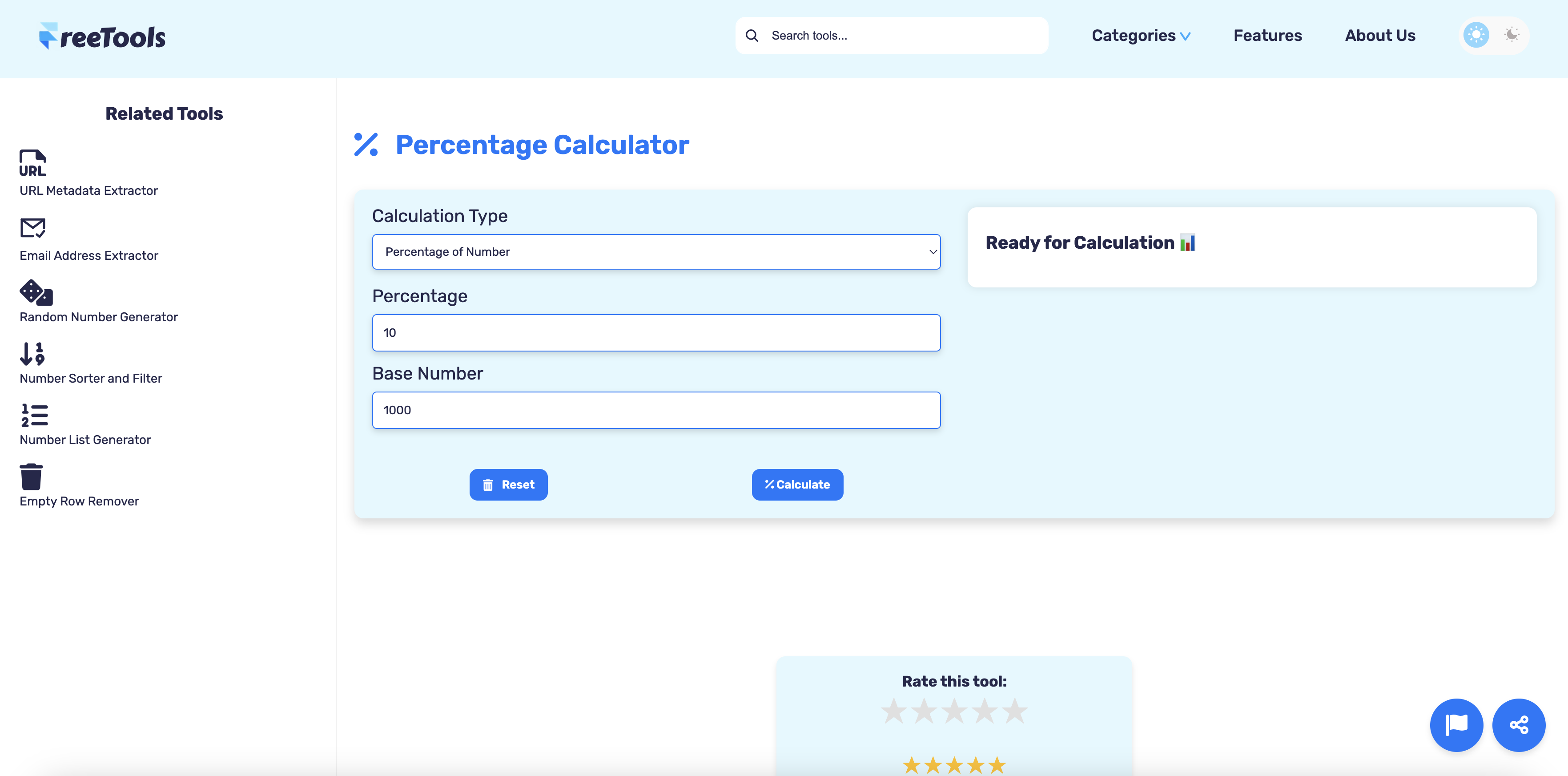 Percentage Calculator - Free Online Percentage Tool | FreeTools.org