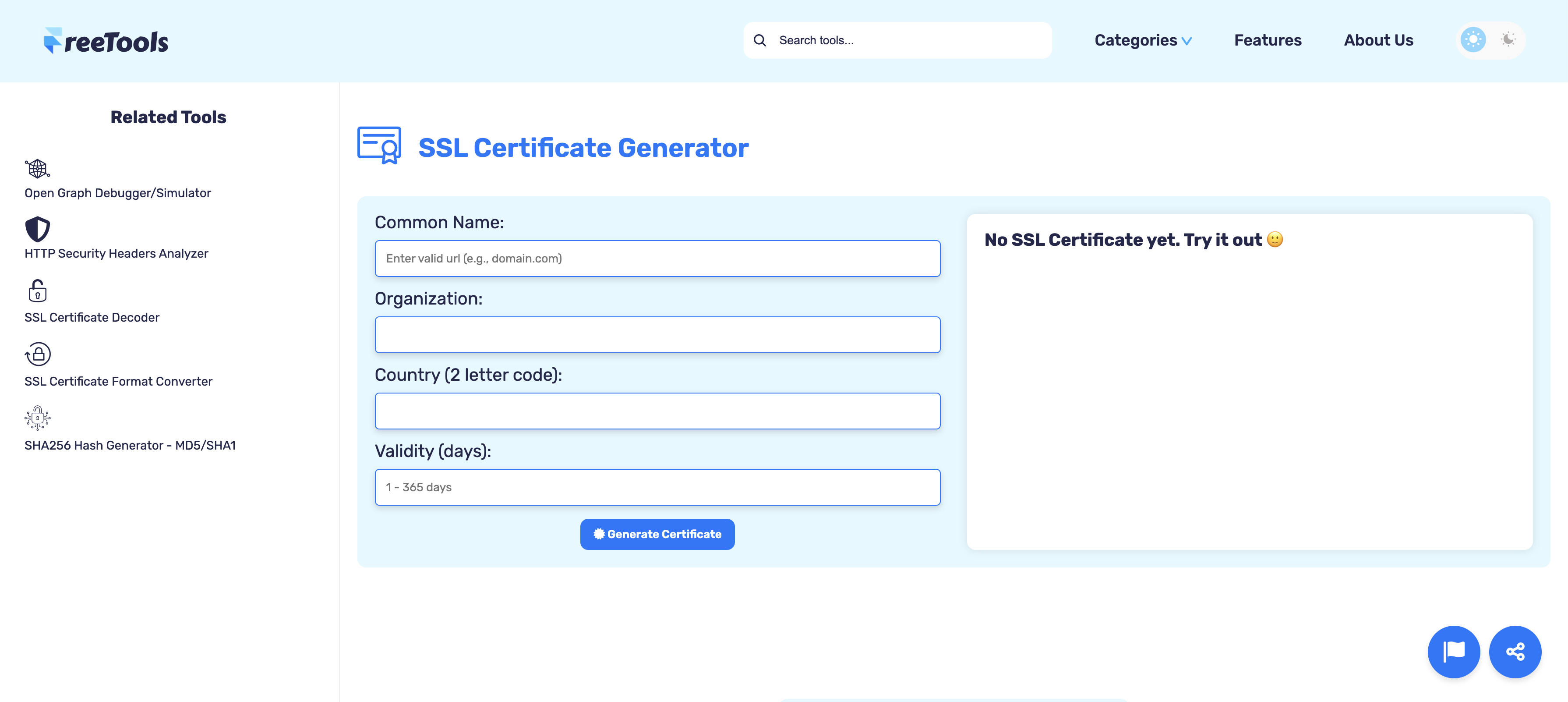 SSL Certificate Generator | Create Self-Signed Certificates | FreeTools