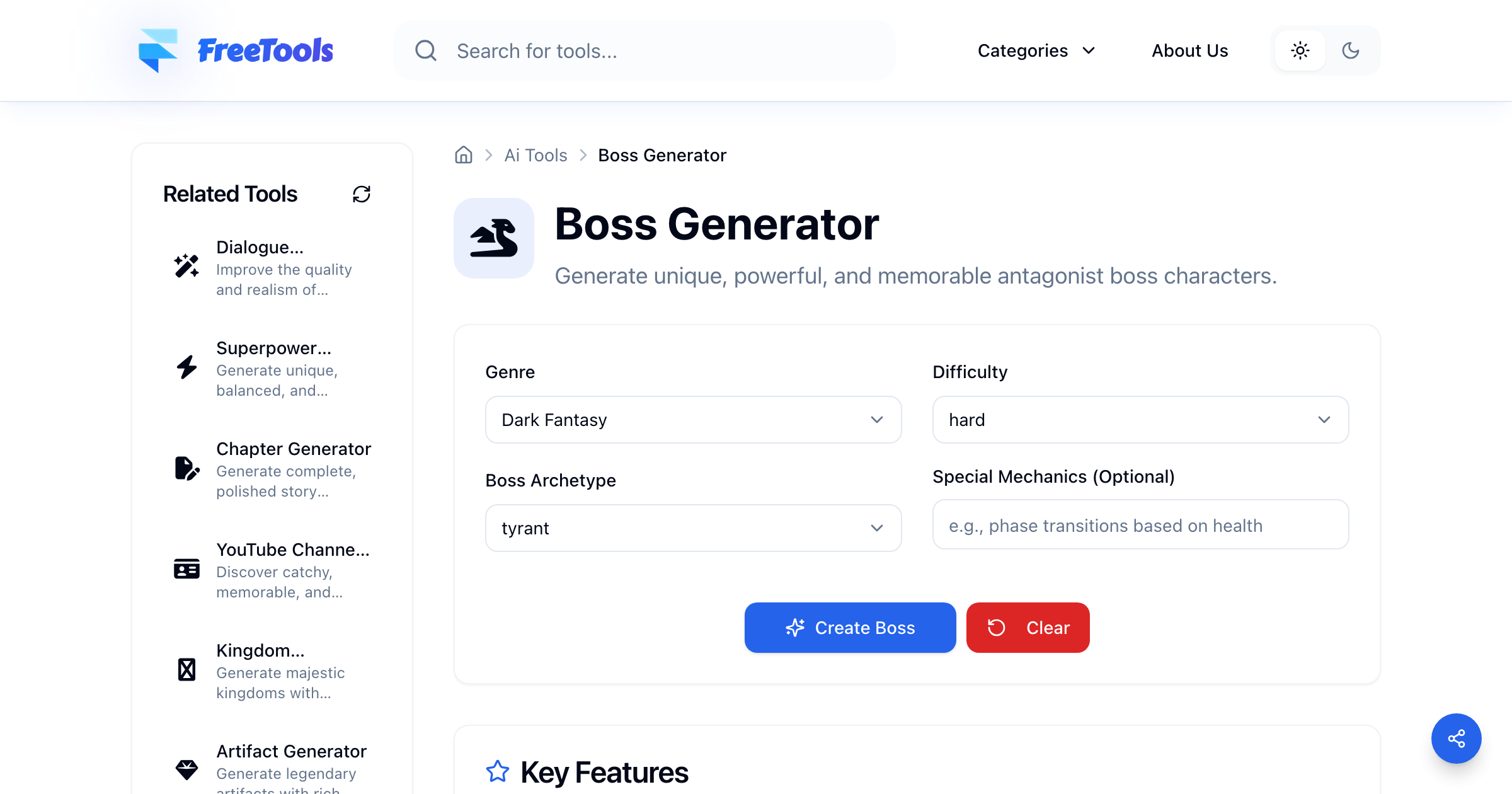 Boss Generator - Free Online Tool | Free Tools