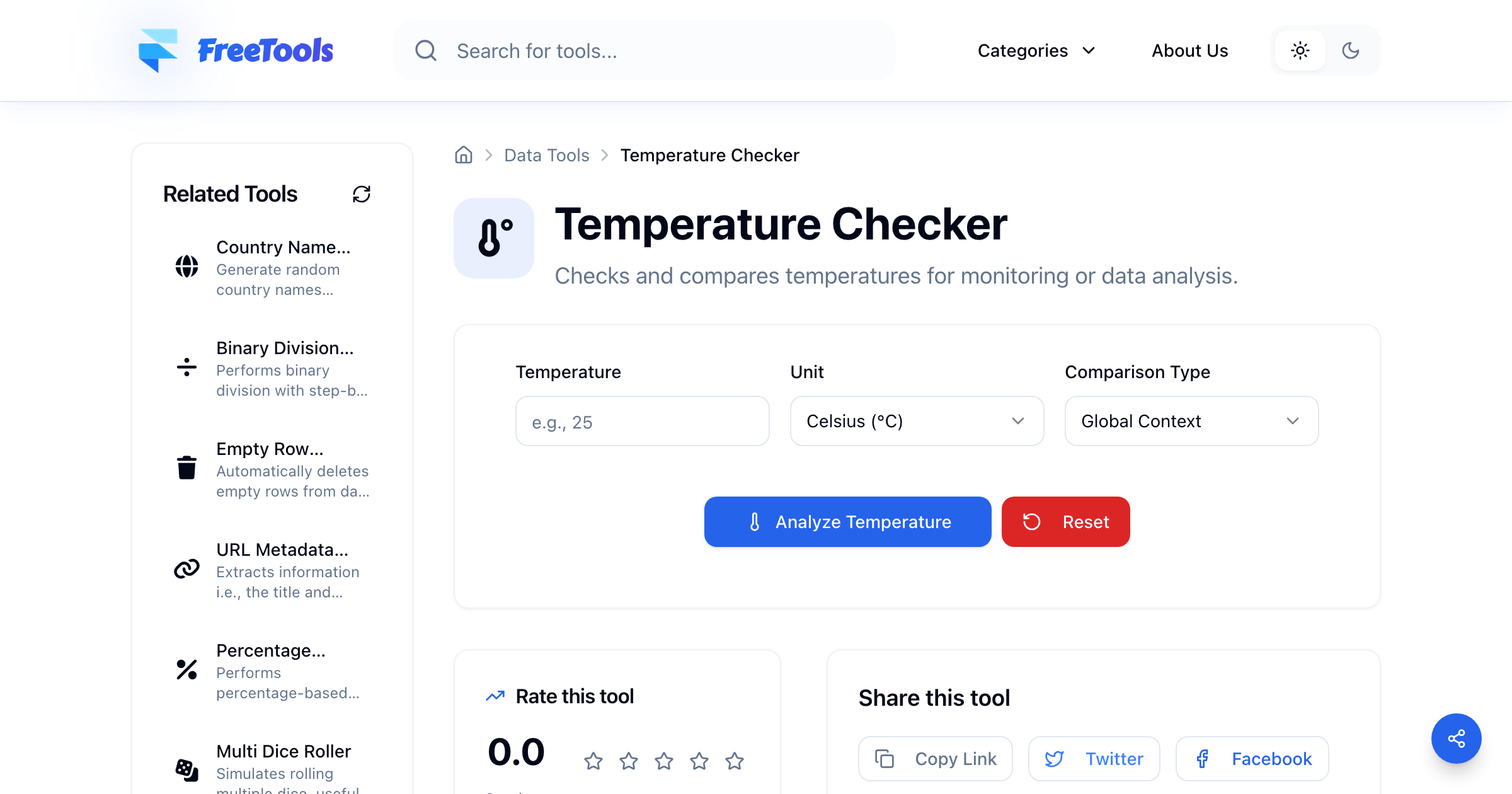 Temperature Checker - Free Online Tool | Free Tools