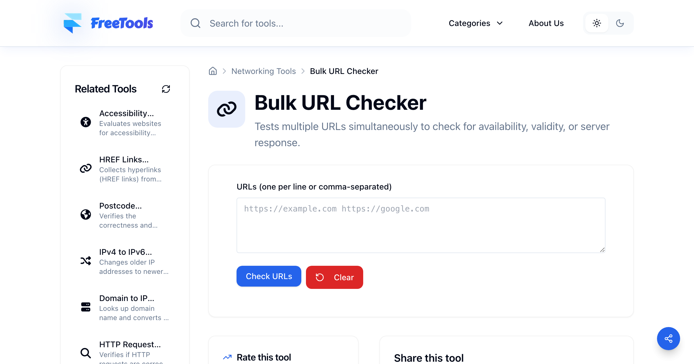 Bulk URL Checker - Free Online Tool | Free Tools