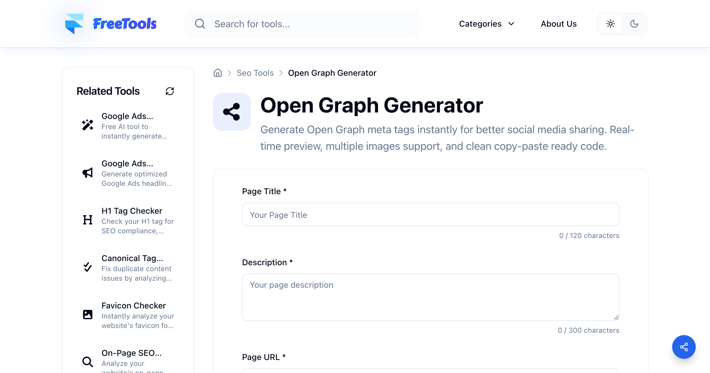 Open Graph Generator - Free Online Tool | Free Tools