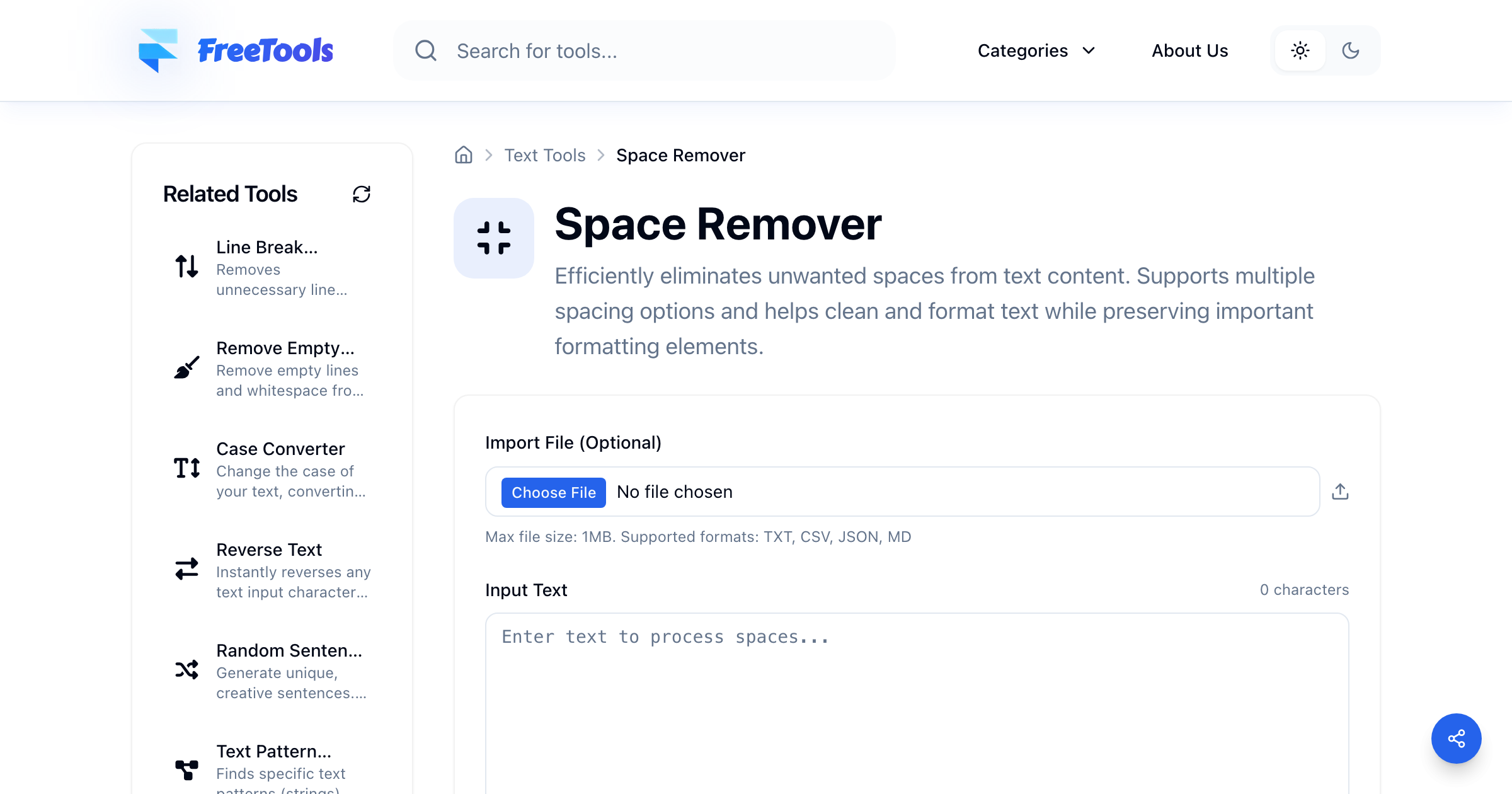 Space Remover - Free Online Tool | Free Tools