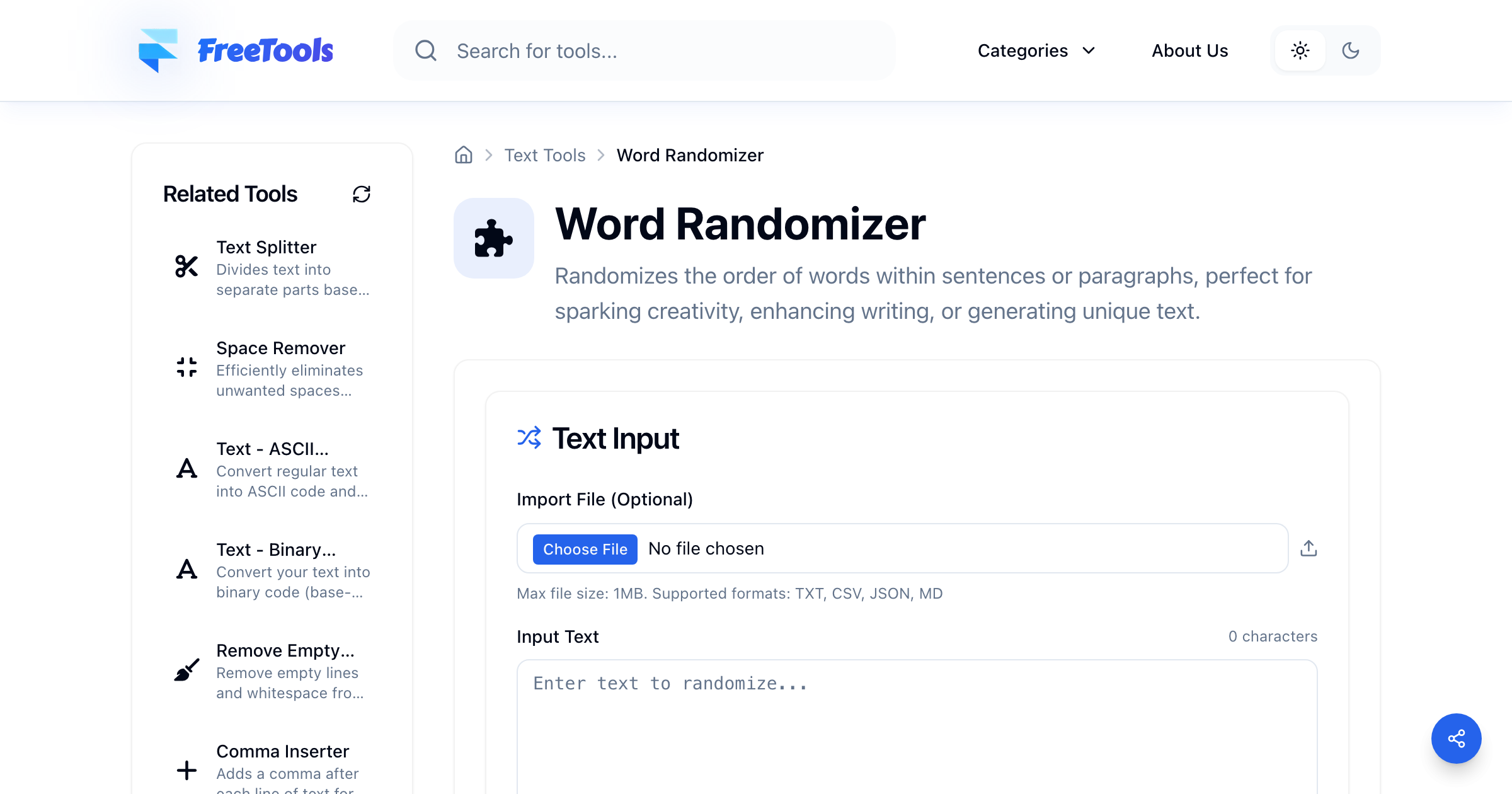 Word Randomizer - Free Online Tool | Free Tools